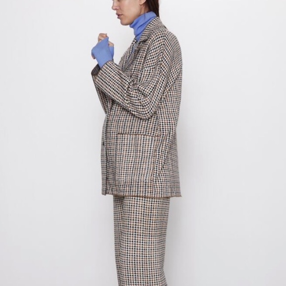 Zara | Jackets & Coats | Zara Houndstooth Knit Blazer | Poshmark